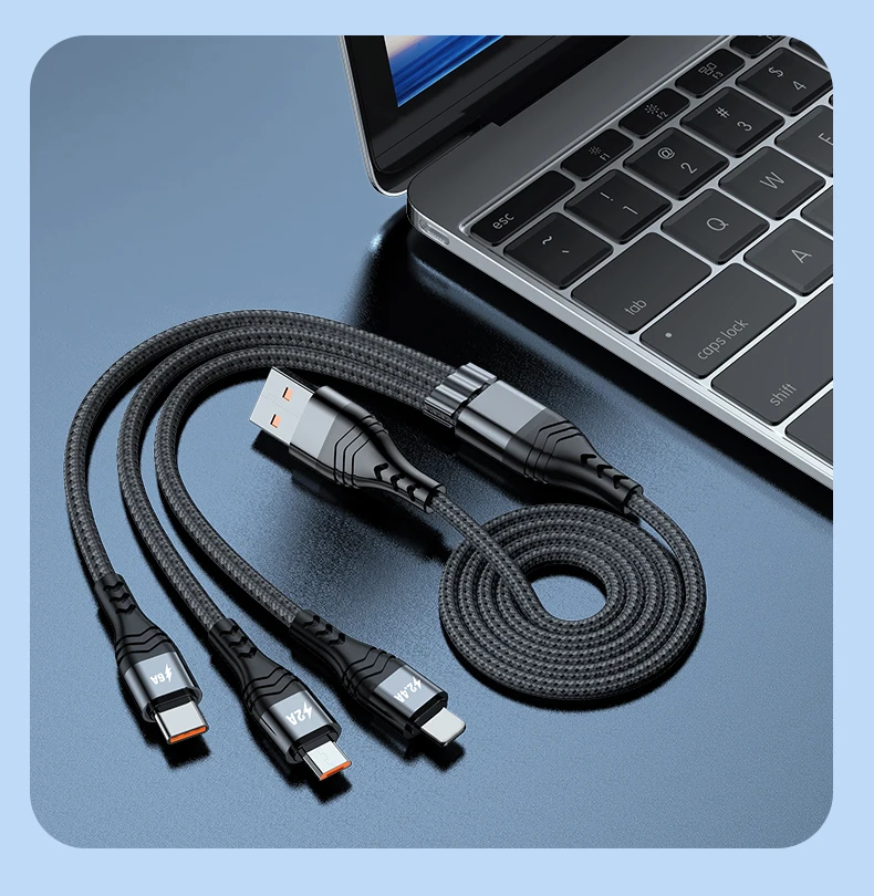 Câble téléphone,Câble tressé SUPERVOOC de Type C pour recharge rapide ...