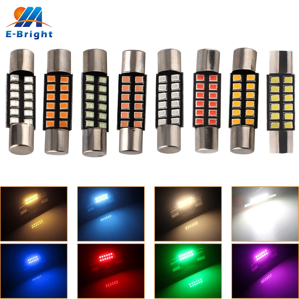 4PCS 28MM 31MM Car Led Bulbs 6612F 6614F Festoon Dome Light LED Vanity ...