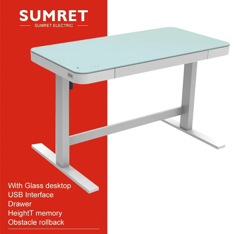 Electric Table Lift With Glass Desk Top High Quality Lifting For Leader ...