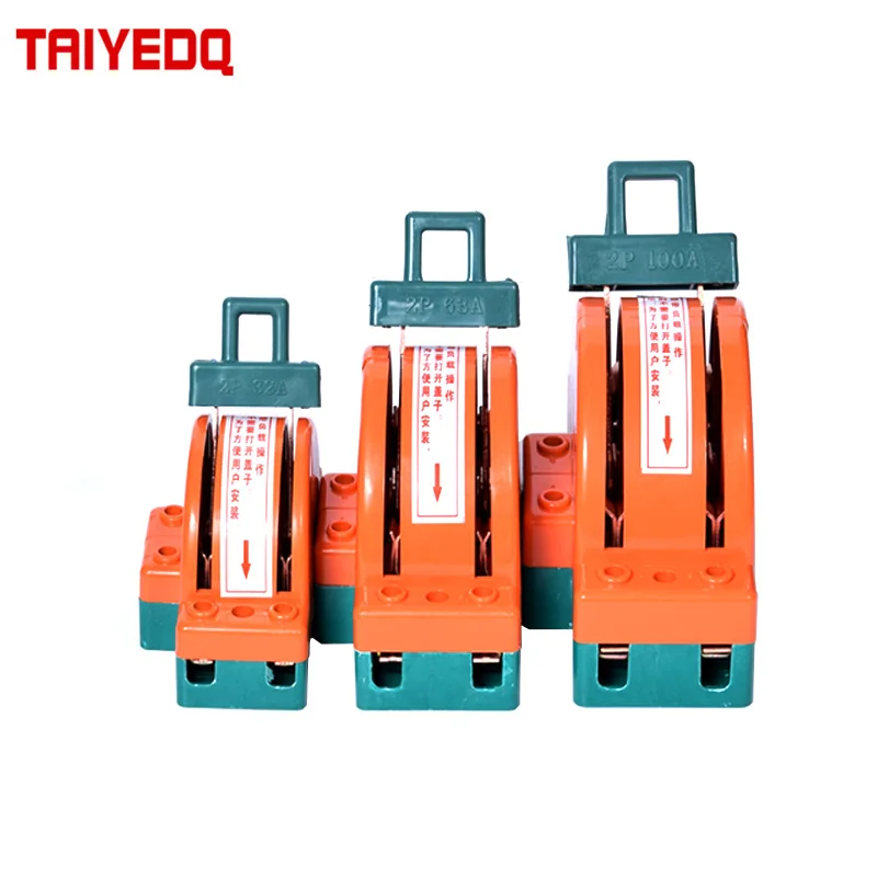 1PC Two way Knife Switch 220V Household 2P Two phase 100A Double Throw ...