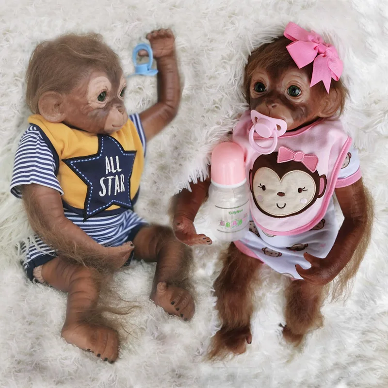 Realistic Monkey Reborn Doll for Kids, Handmade, Orangotango, Fofo ...