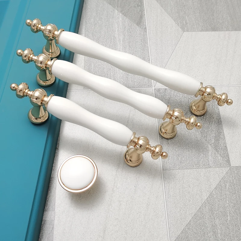 Pure-White-Ceramic-Handle-Kitchen-Cabinet-Handles-Cupboard-Door-Pulls ...
