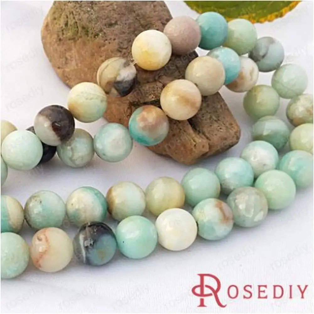 Wholesale Diameter 12mm Round Natural Amazonite Stone Beads Diy Jewelry ...