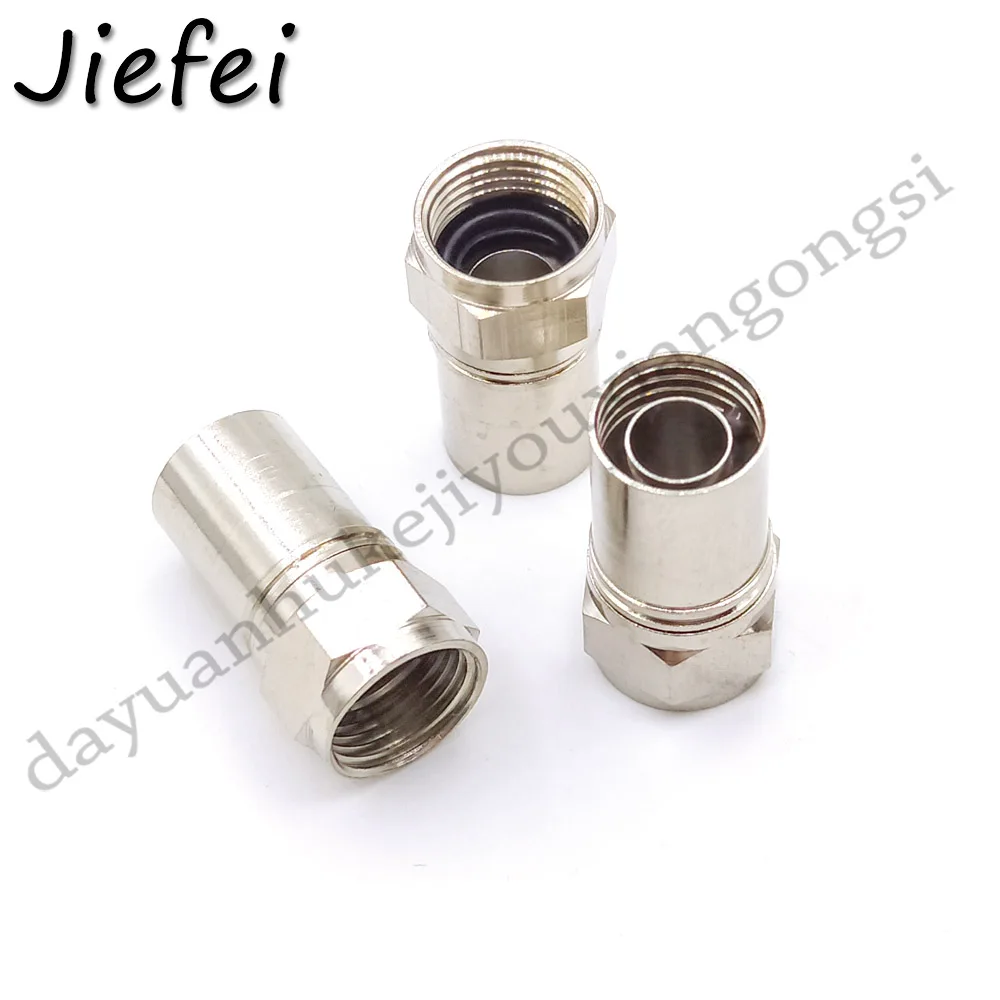 2pcs Brass Crimp-on "f" Connector, For Standard Shield Rg6/u Cable ...