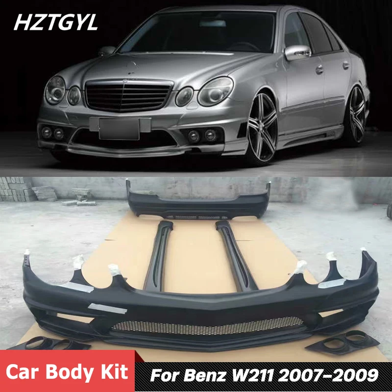 FRP Unpainted Front Rear Bumper Side Skirts Car Body Kit For W211 E ...