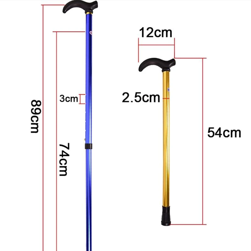 Adjustable Walking Stick Cane 2 Section Stable Anti-skid Anti Shock ...