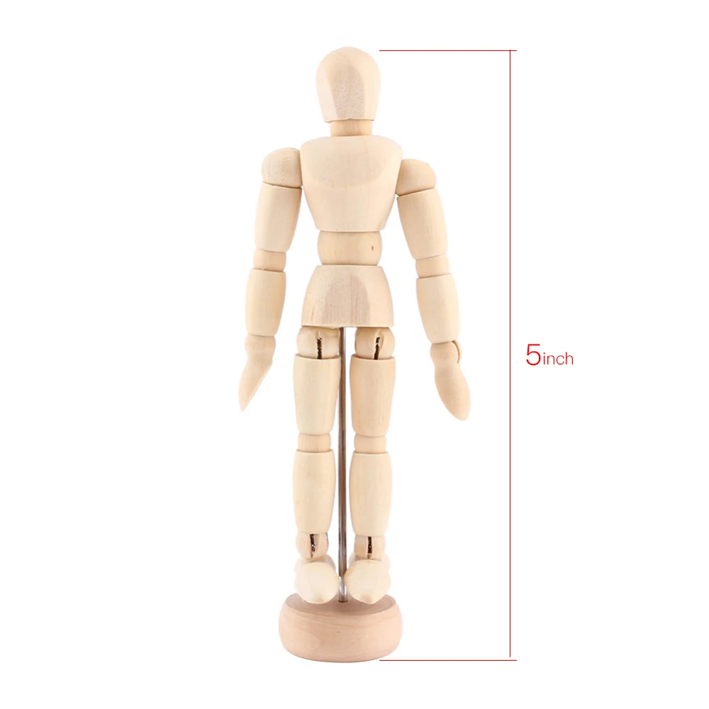 5.5inch Paint Sketch Wooden Man Model Artist Movable Limbs Doll Male ...
