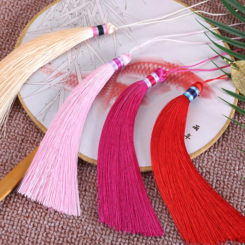 5Pcs/Set 16cm Rainbow Head Tassel Anti wrinkle Ice Silk Tassels for ...