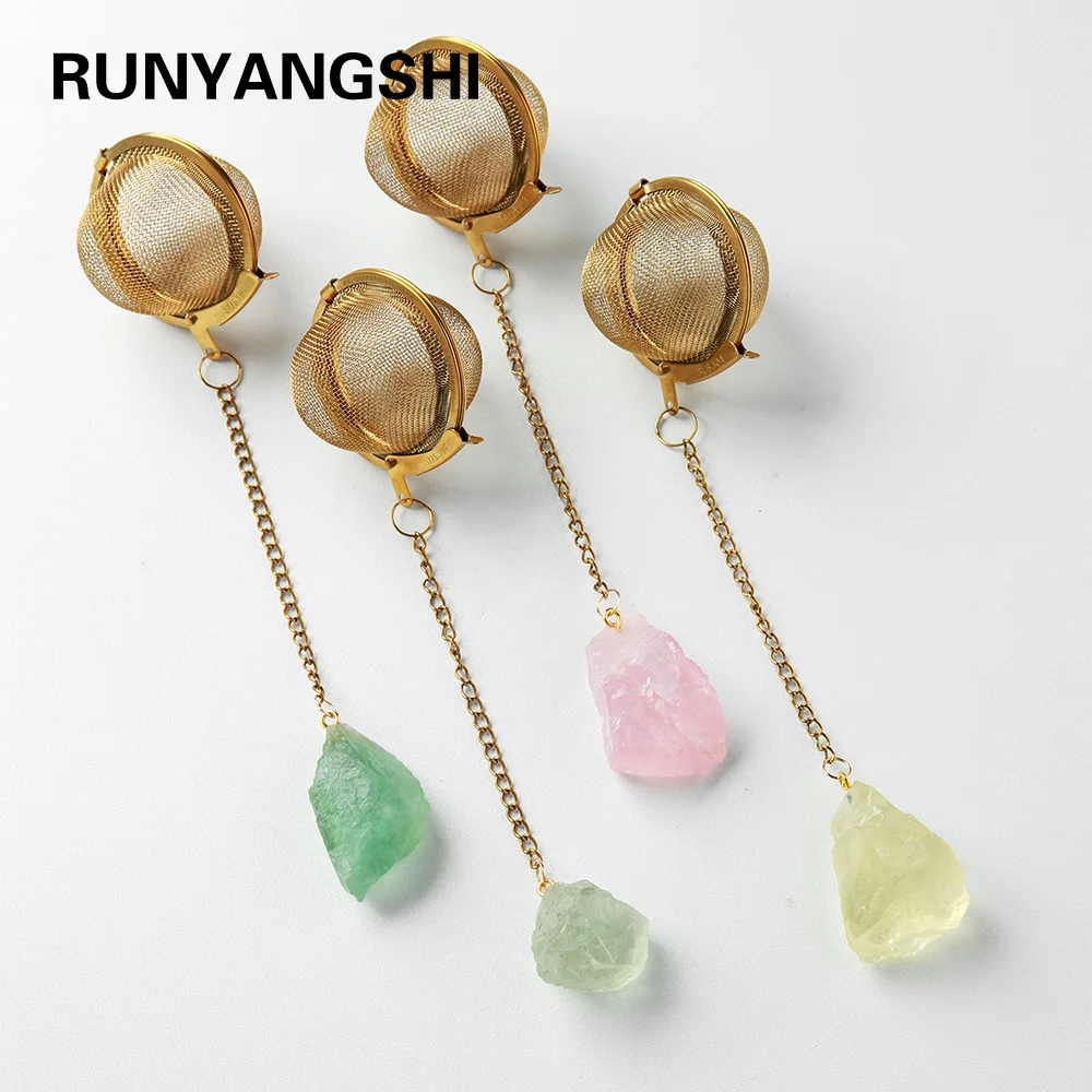 1PC-Natural-crystal-Unpolised-Rough-stonet-304-stainless-steel-gold ...