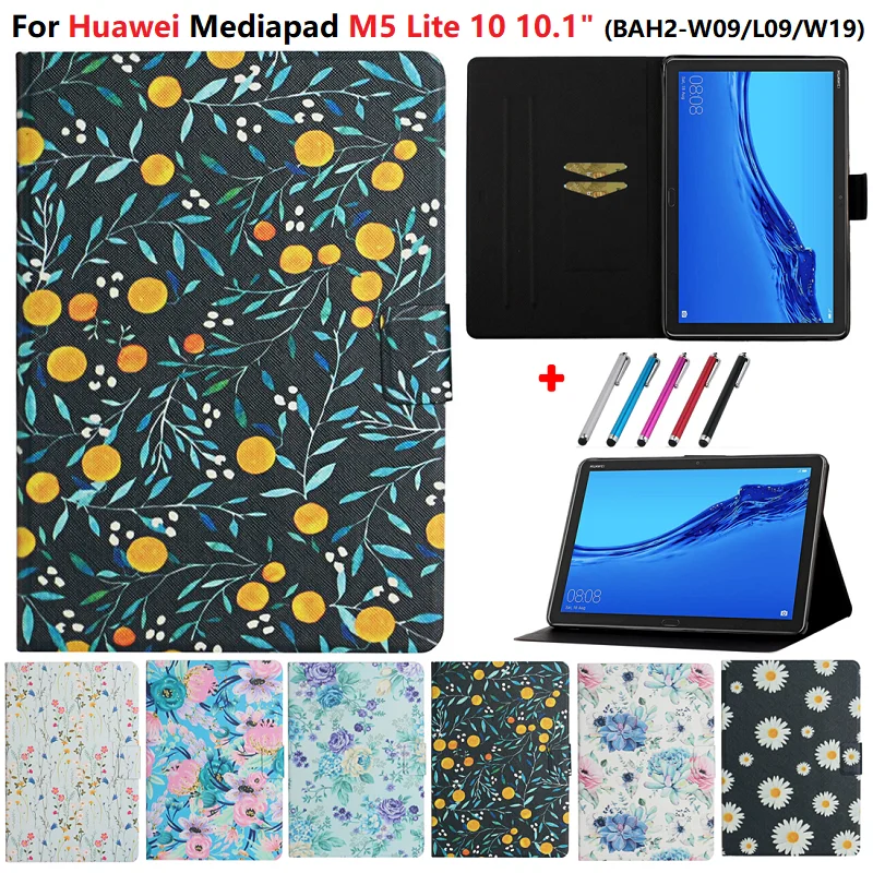 Pu Leather Case For Huawei Mediapad M5 Lite Bah2-l09 W19 10.1" Tablet ...