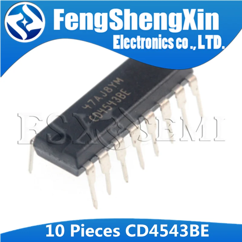 10PCS CD4543BE DIP16 CD4543 DIP 4543BE DIP-16 CMOS BCD-TO-SEVEN-SEGMENT ...