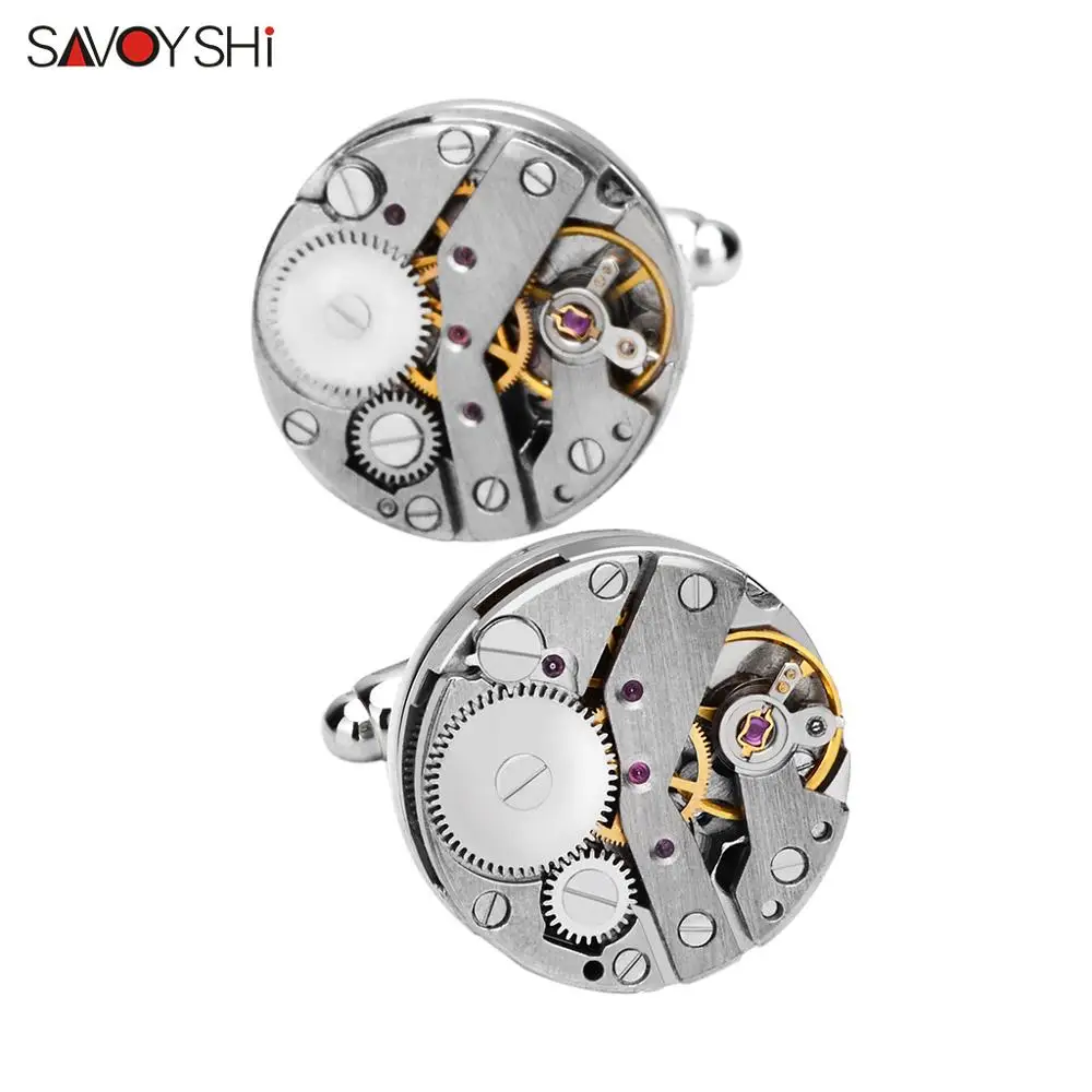 SAVOYSHI Newest Steampunk Gear Cufflinks for Mens Shirt Cuff buttons ...