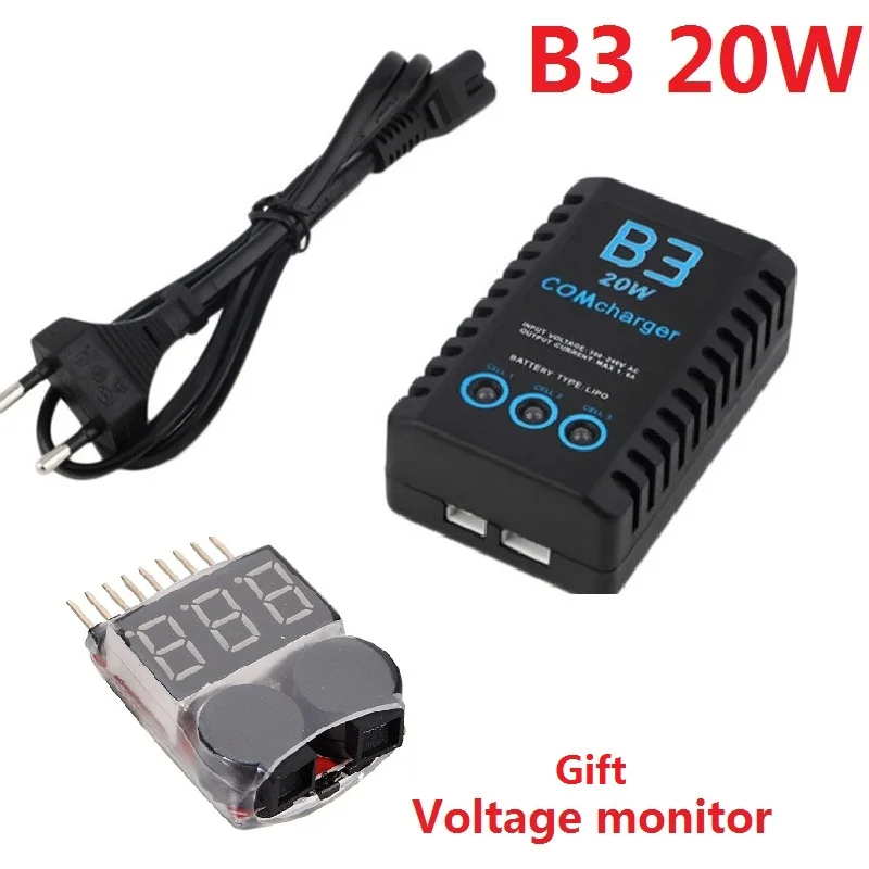 IMAX B3 20W 11.1V 2S 3S Lipo Battery Balance Charger + AU UK EU US Plug with Voltage monitor ...