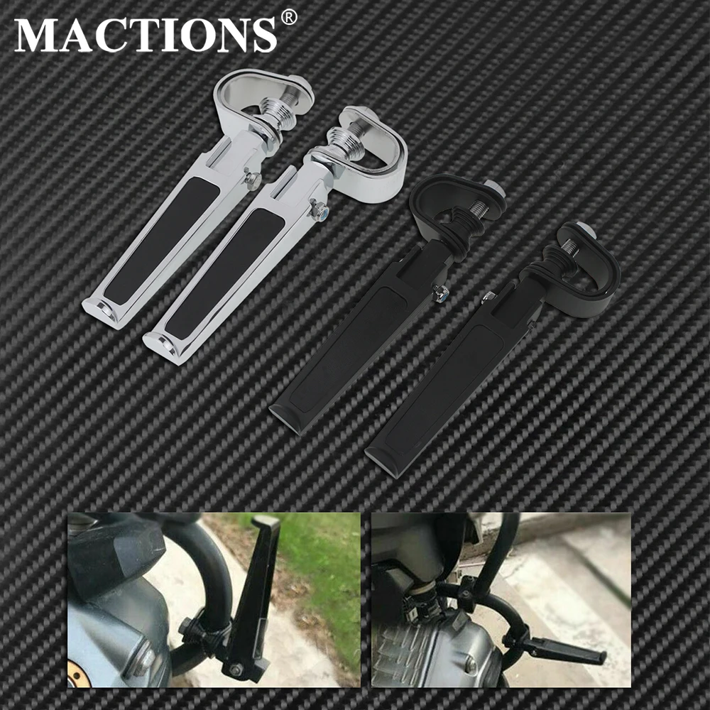 Motorcycle-25MM-32MM-Crash-Bars-Highway-Engine-Guard-Foot-Pegs-Black ...