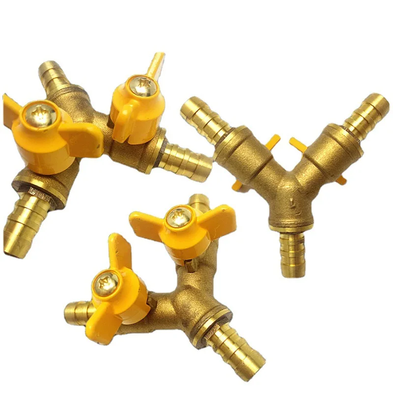 Y-shaped three-way valve brass gas three-way joint gas pipe gas ...