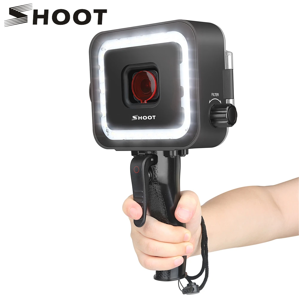 SHOOT 40M LED Underwater Lamp Diving Light for GoPro Hero 7 6 5 Black ...