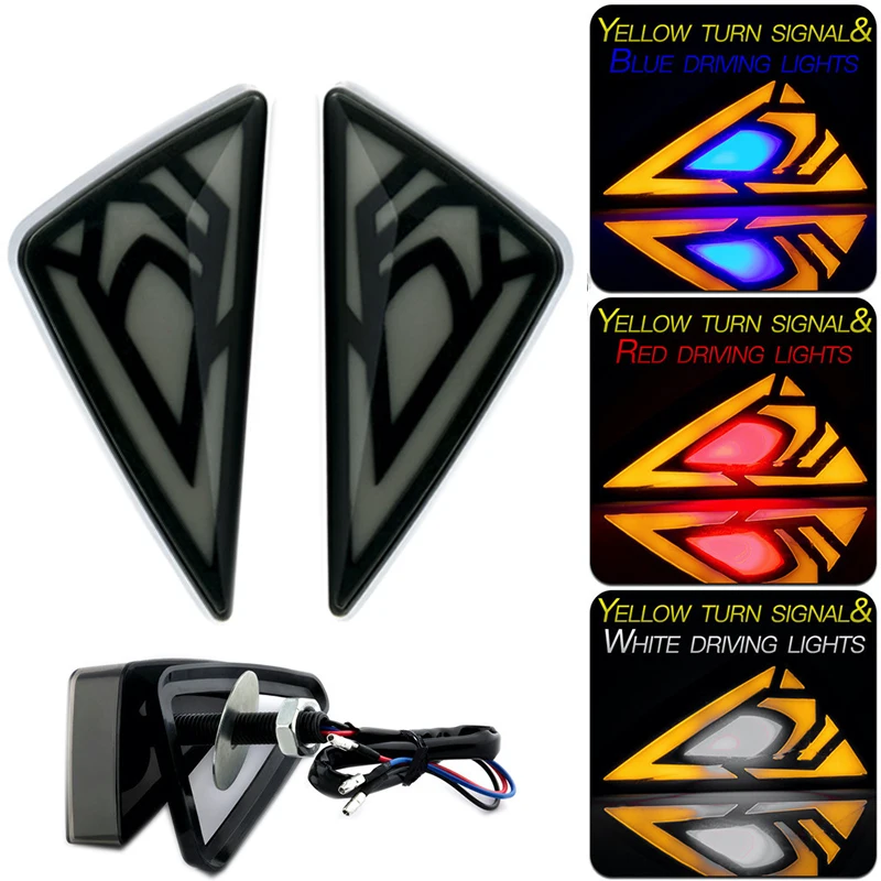 2Pcs-Motorcycle-Flush-Mount-Triangle-Turn-Signal-Lights-Amber-LED ...