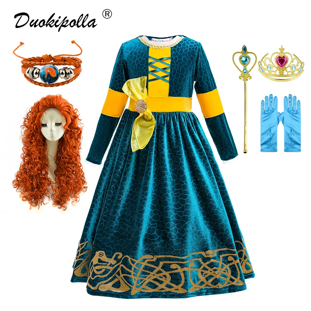 2021-Winter-Autumn-Girls-Merida-Dress-Christmas-Party-Velvet-Dresses ...
