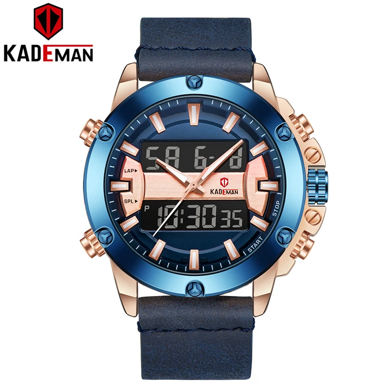 KADEMAN Men Watch Sports Quartz Multifunction 30Meter Waterproof Back ...