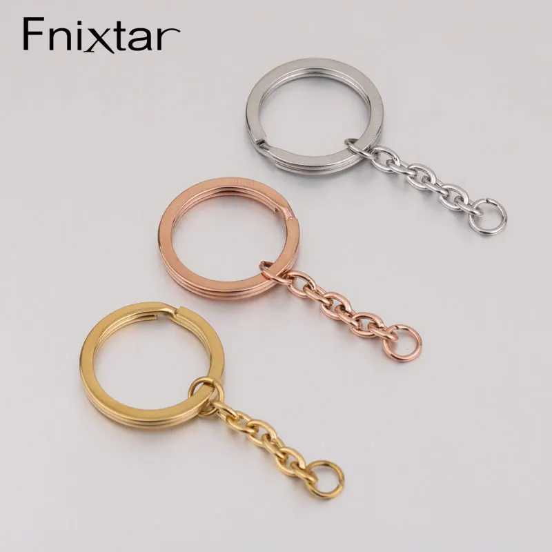 Keychain Ring Split Chain | Diy Stainless Steel Keychain | 304 ...