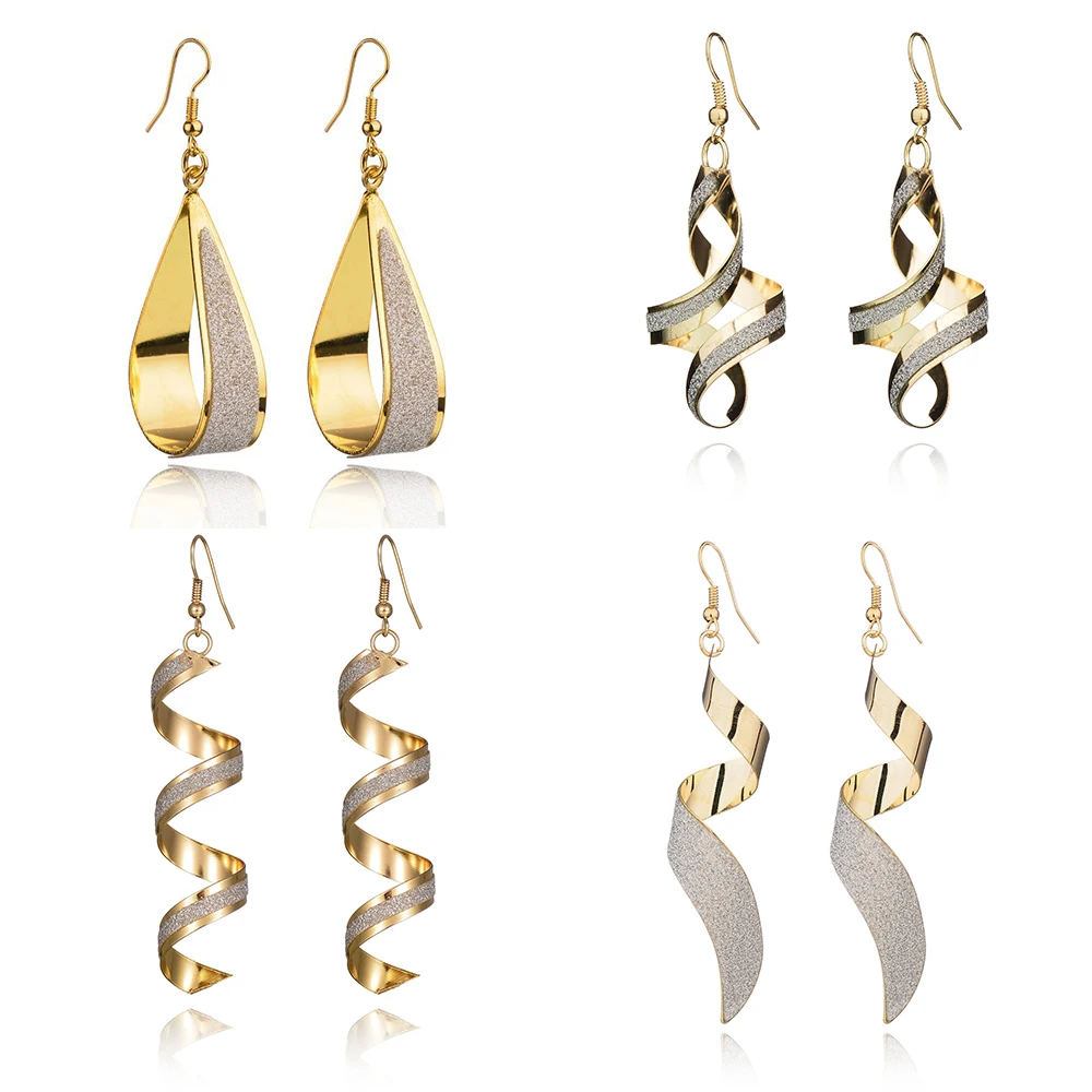 1Pc-Women-s-Twist-Spiral-Dangle-Charm-Fall-Earrings-Jewelry-Stainless ...
