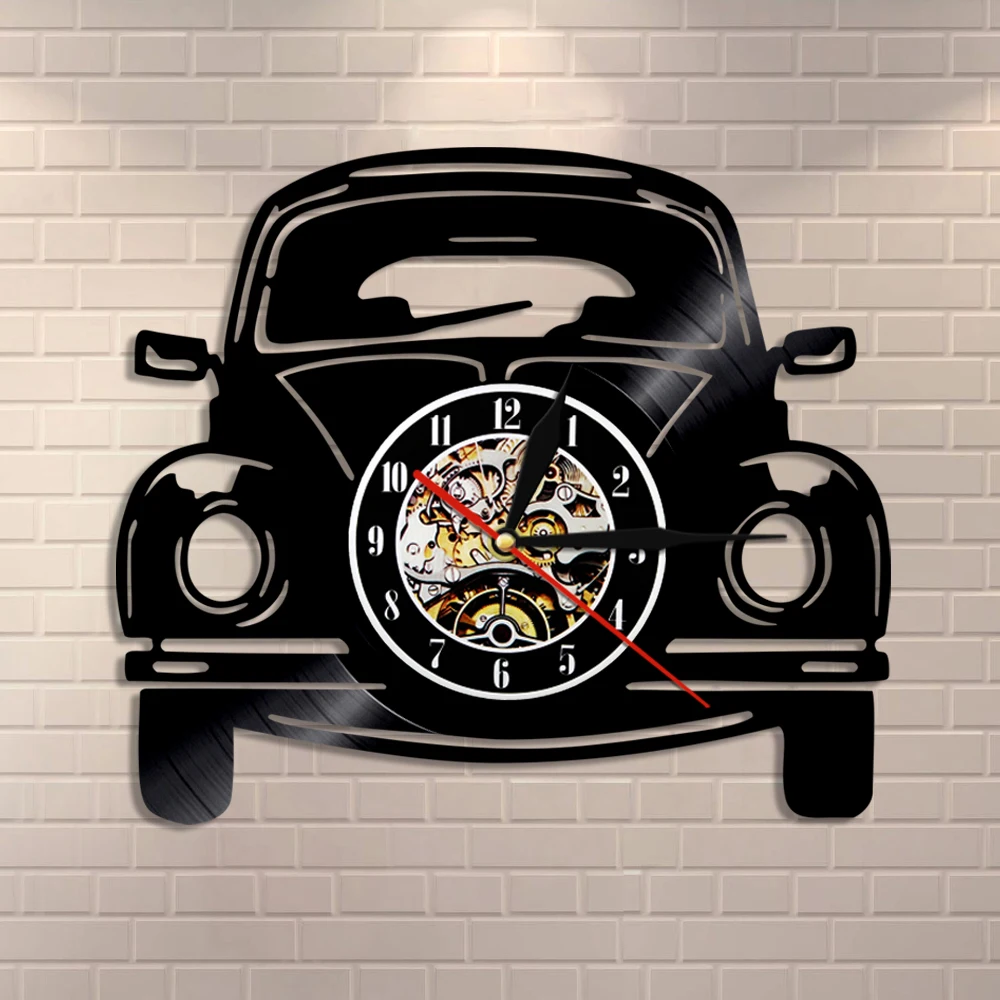 Retro Car Wall Clock Classic Automobile Vinyl Record Clock Modern Wall ...