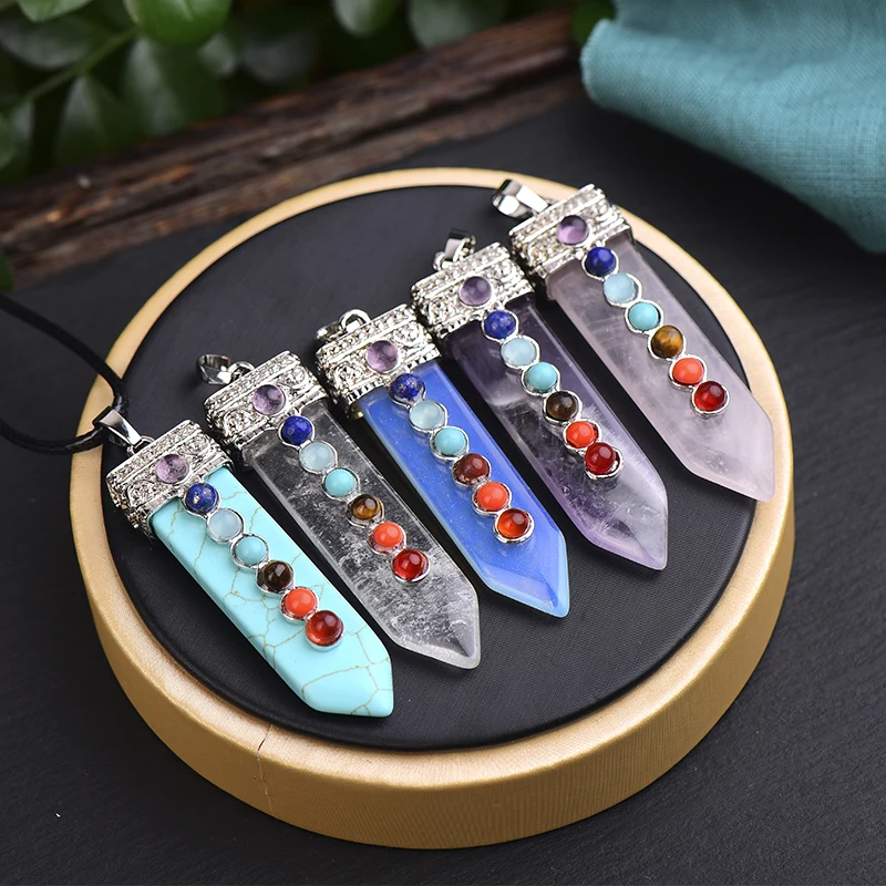 1PC-Natural-Crystal-Seven-Chakra-Necklace-Raw-Pendant-Amethyst-Magic ...