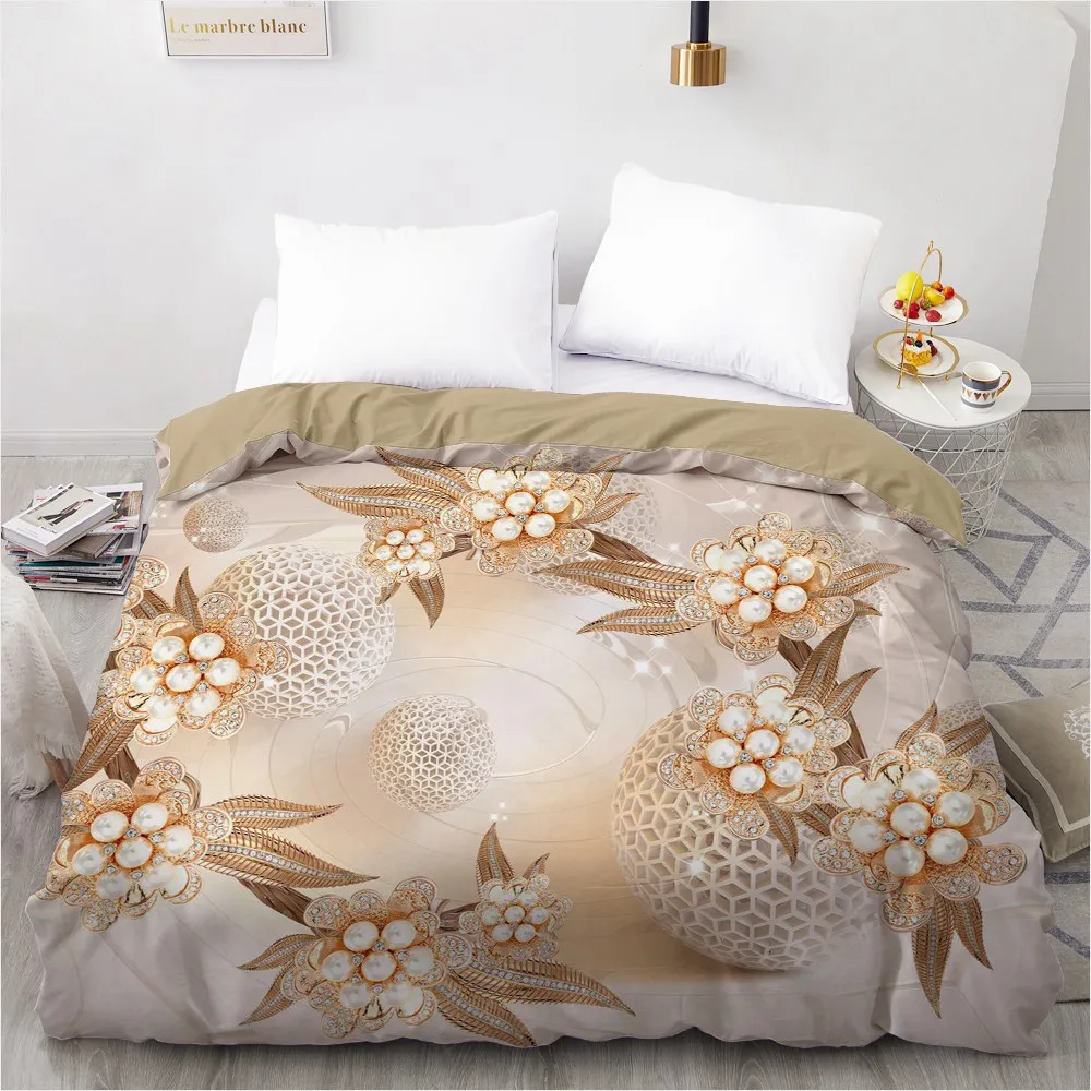Housse de couette personnalisée 3D - Type Flower 008 - Gris - 220 x 240 cm - Cdiscount Maison