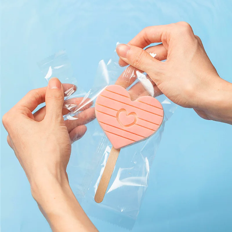 새로운 100 개대 Popsicle 가방 일회용 플라스틱 아이스크림 가방 식품 학년 투명 얼음 Popsicle 금형 가방