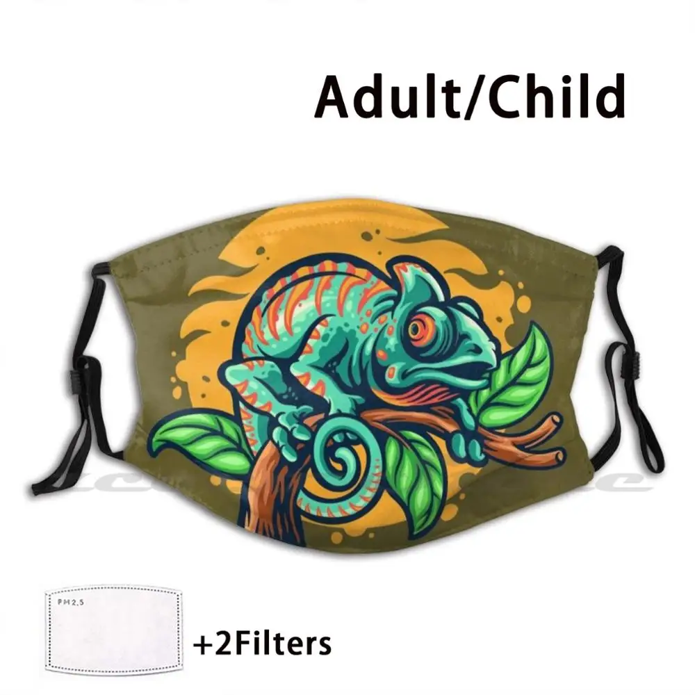 Chameleon-On-The-Tree-Branch-Mask-Cloth-Washable-DIY-Filter-Pm2-5-Adult ...
