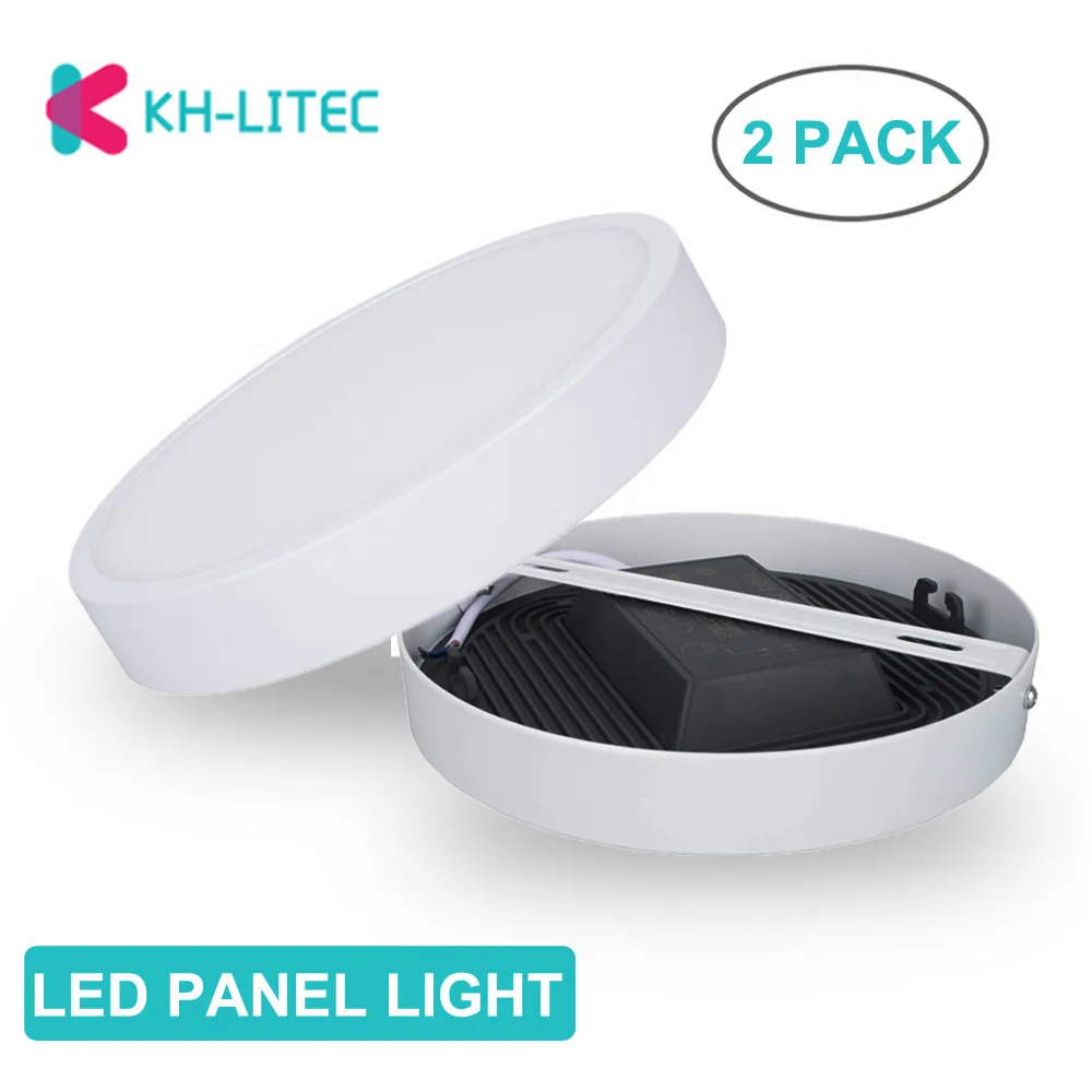 KHLITEC Panel de luz Led redondo montado en superficie, lámpara de ...