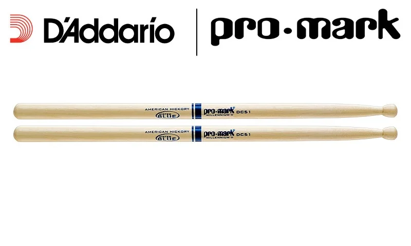 Promark by D'addario TXDC51W 아메리칸 히코리 DC51 우드 팁 마칭 드럼 스틱, Daddario ...