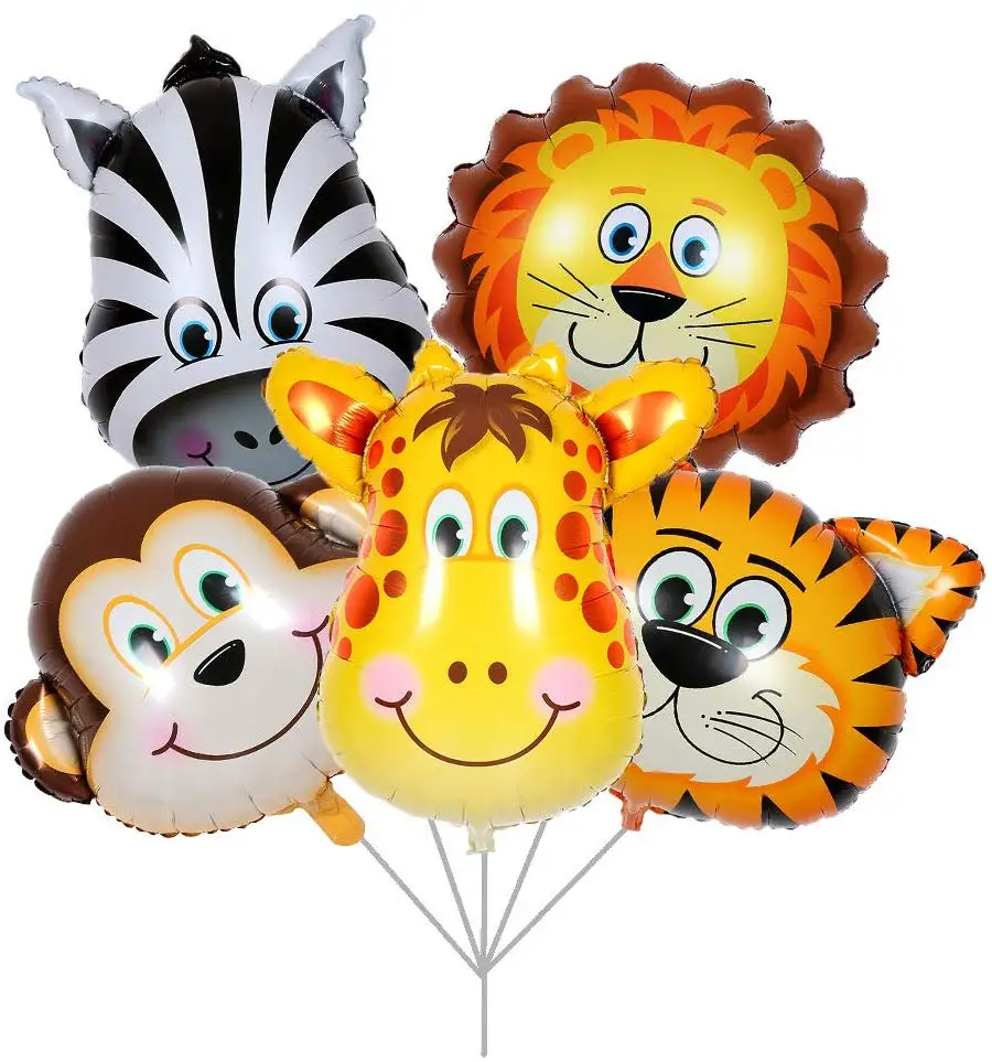 Jungle Safari Animals Balloons Giant Zoo Animal Balloons Kit For Jungle ...