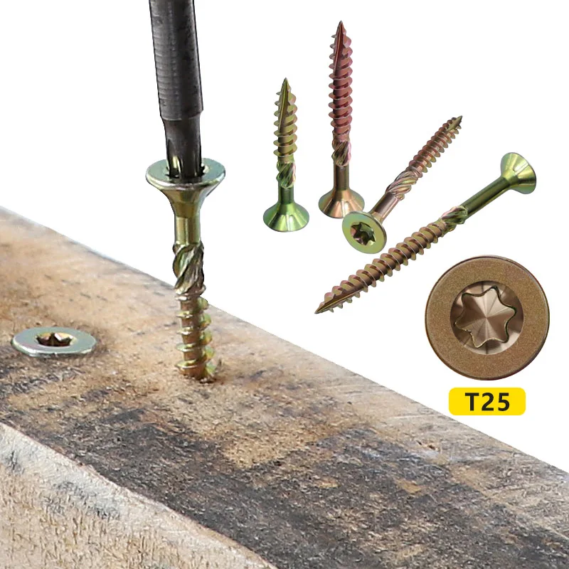 Counter-sunk-Wood-Screws-T25-Torx-Screw-8-8mm-Flat-Head-Coarse-Thread ...