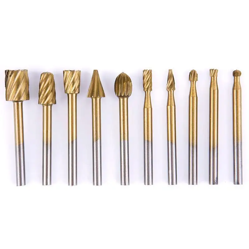 10Pcs-HSS-Router-Drill-Bit-Set-High-Speed-Steel-Woodworking-Milling ...