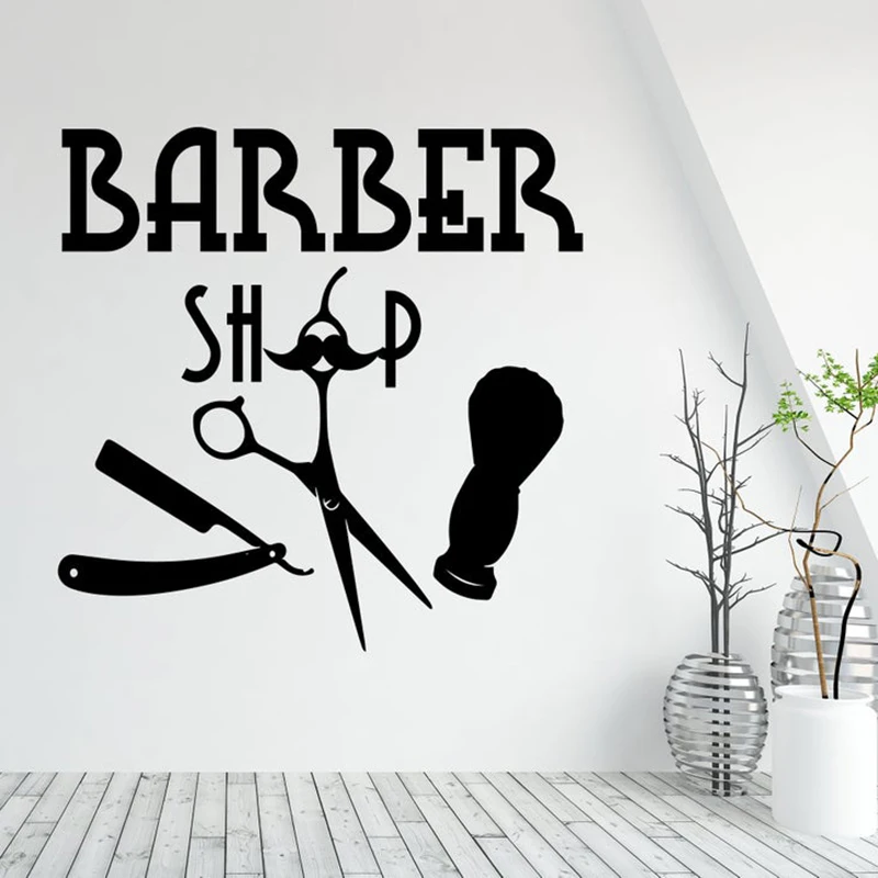 Home & Living Barber Wall Decal Barbershop Wall Art Haircut Wall Art ...