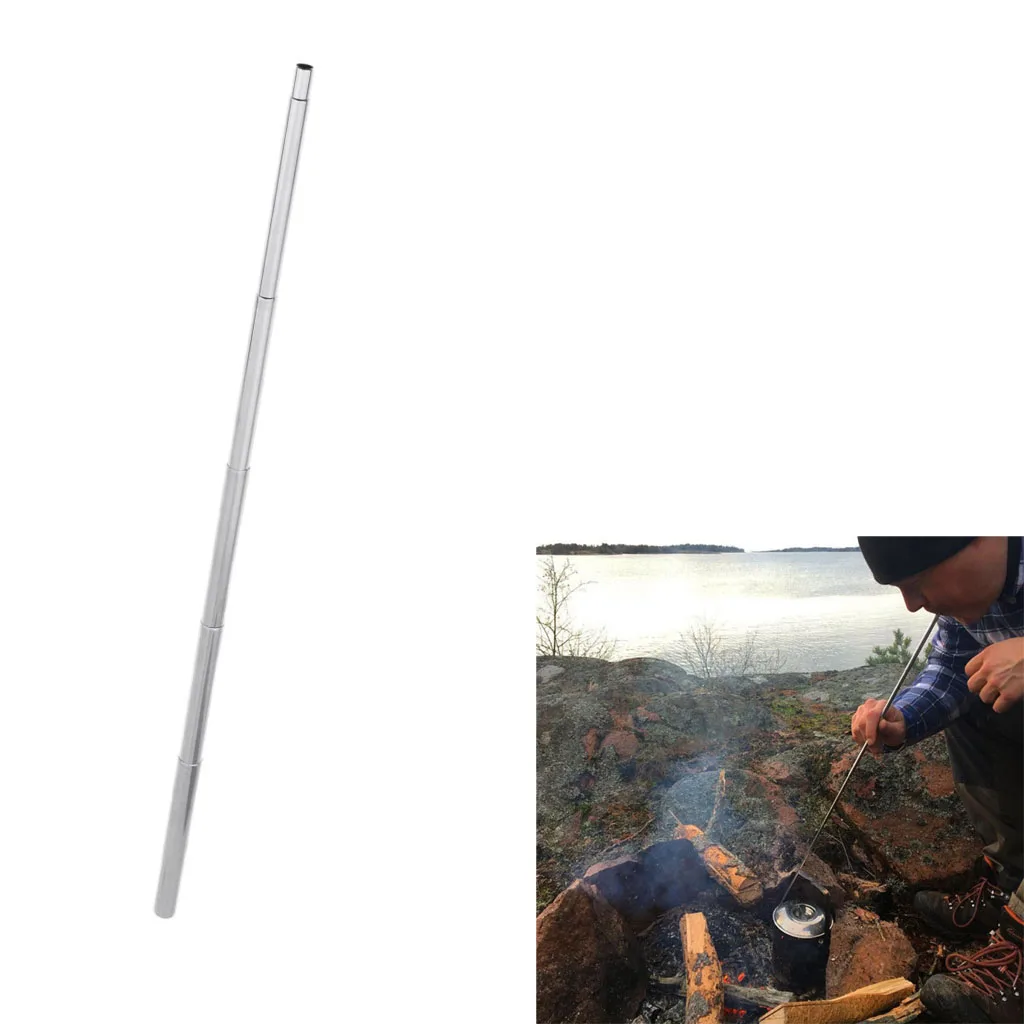 Blow Fire Tube Outdoor Telescopic Camping BBQ Survival Retractable Pipe ...
