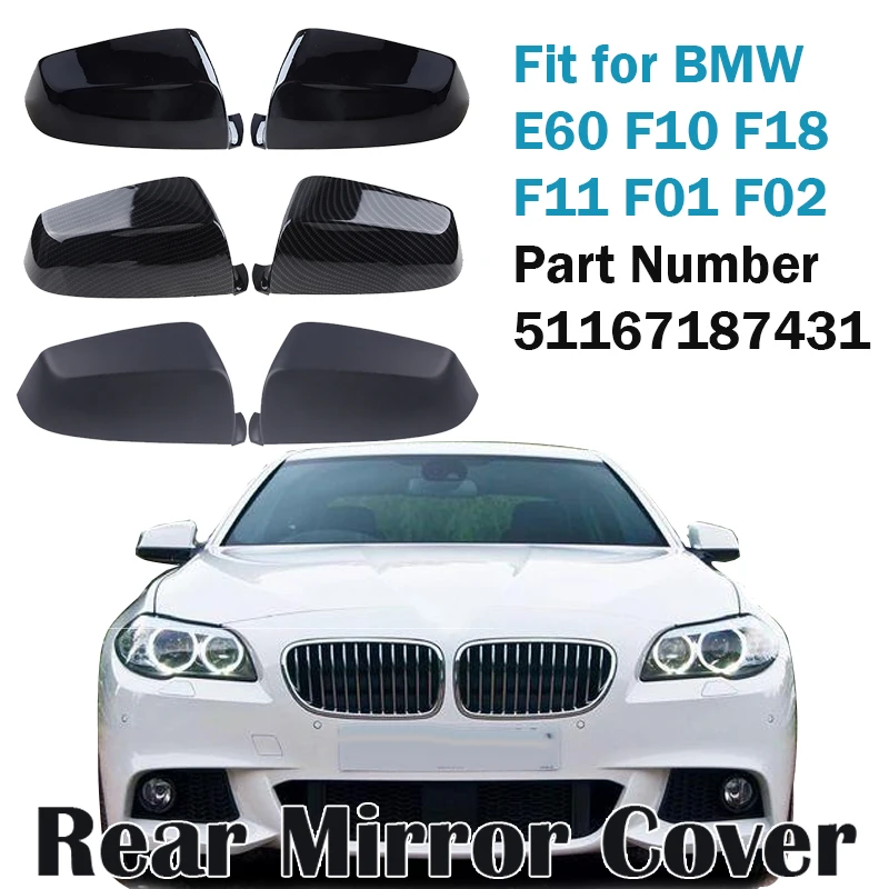 Side Mirror Cover Rearview Mirror Cap Wing Fit For BMW E60 E61 LCI 07 ...