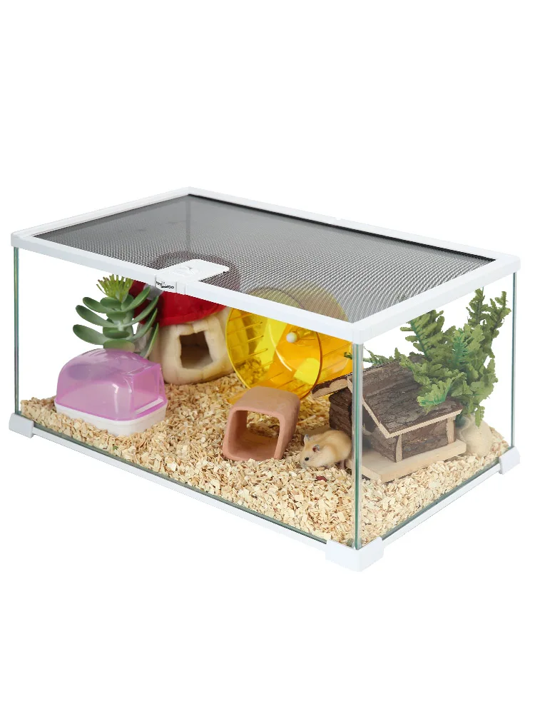Hamster-Cage-Transparent-Glass-Feeding-Box-Djungarian-Hamster-Nest ...