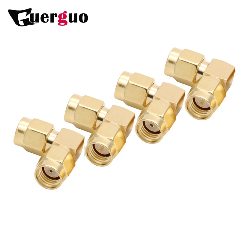 10PCS (RP) SMA Male to (RP) SMA Male Right Angle Connector RF Coax ...