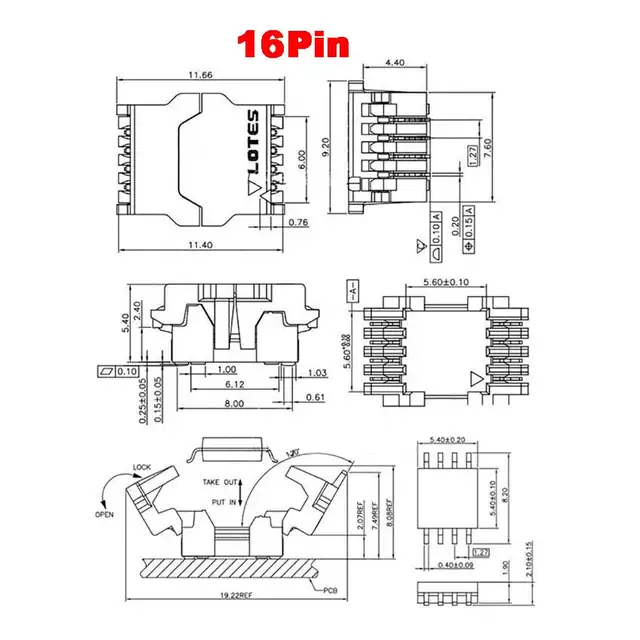 2Db 8Pin 16Pin Bios Ic Socket Spi Flash 8P 16P Tesztállvány Sop Javítás ...