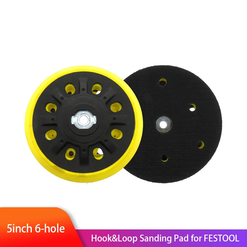 5" 6 Hole Dust Free Backing Pad Hook & Loop Sanding Plate for Festool ...