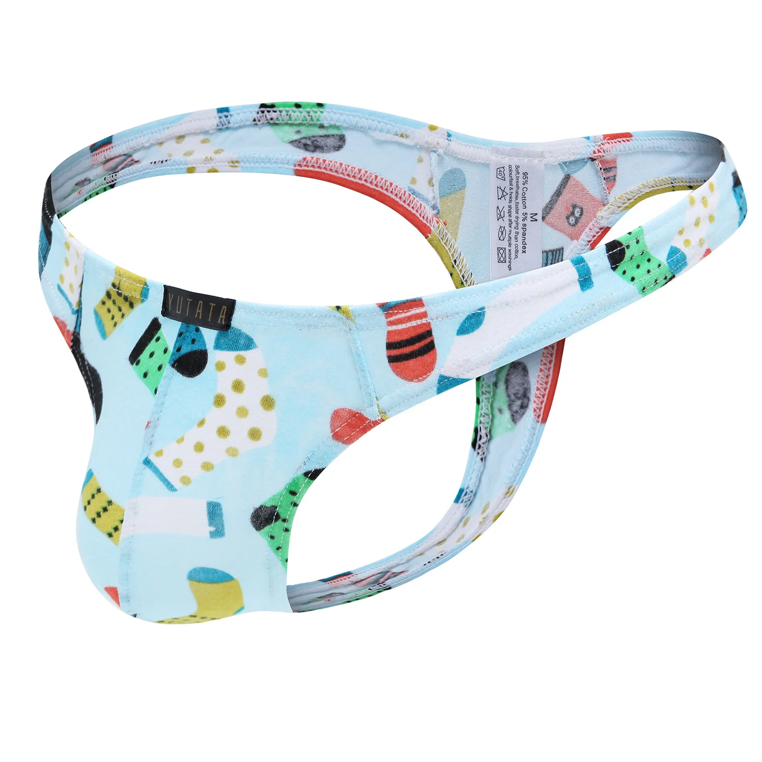 Mens Thong Underwear Sexy Cotton Print U-convex Pouch Men Thongs & G ...