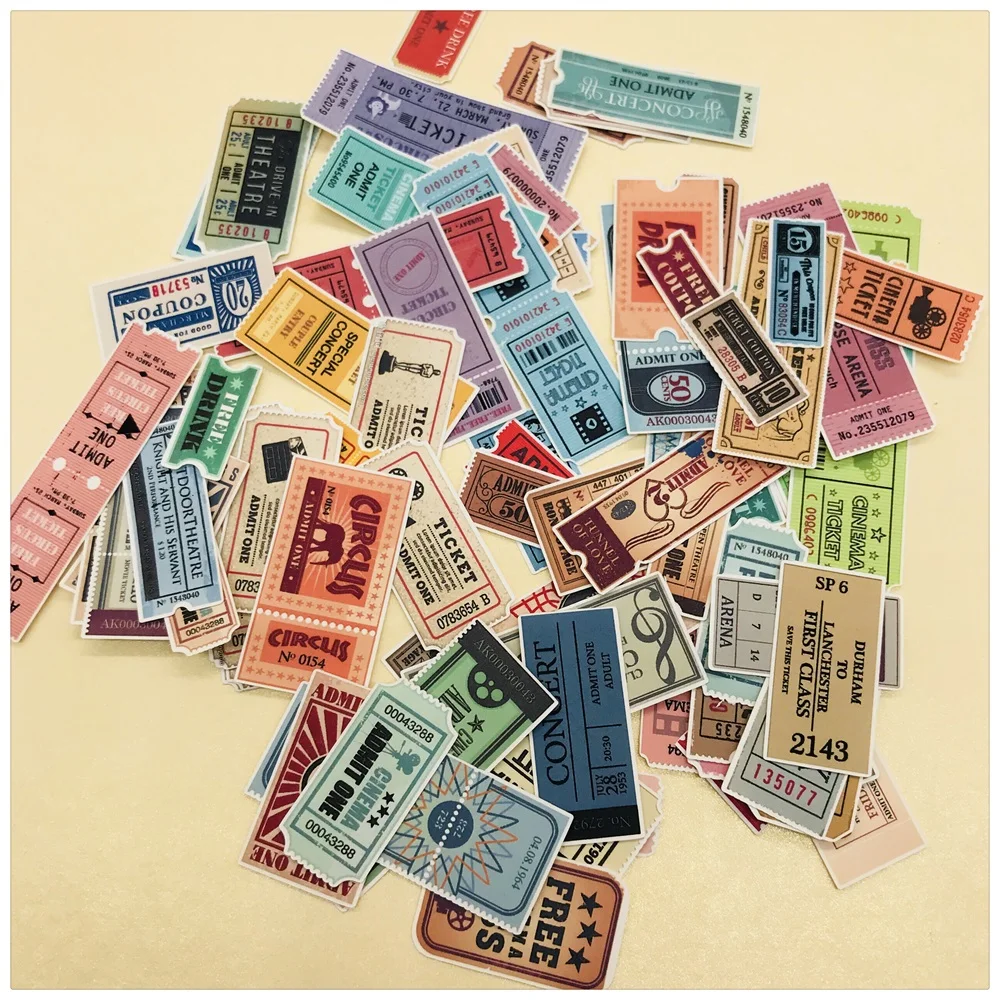 78Pcs-Lot-Vintage-Ticket-Label-Tags-Sticker-DIY-Craft-Scrapbooking ...