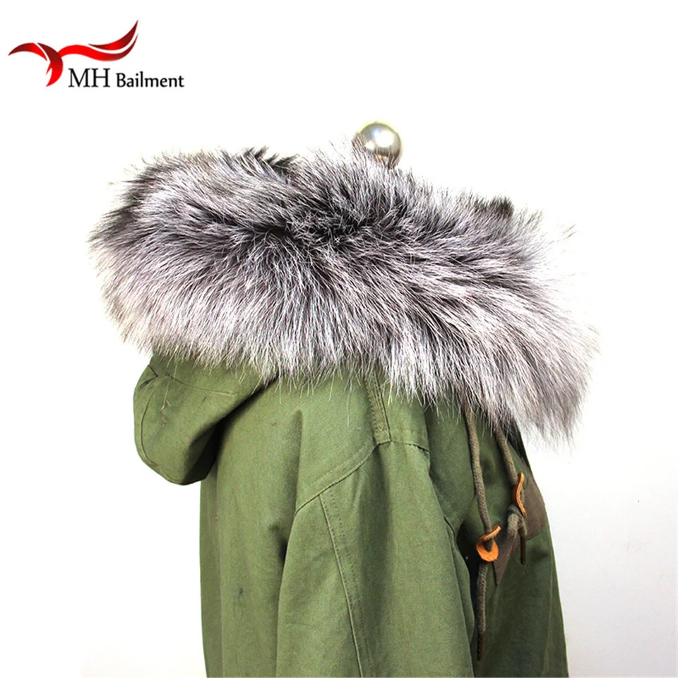 Silver fox Winter Women's Real Fox Fur Scarf Fox Fur Cap Fur Collar ...