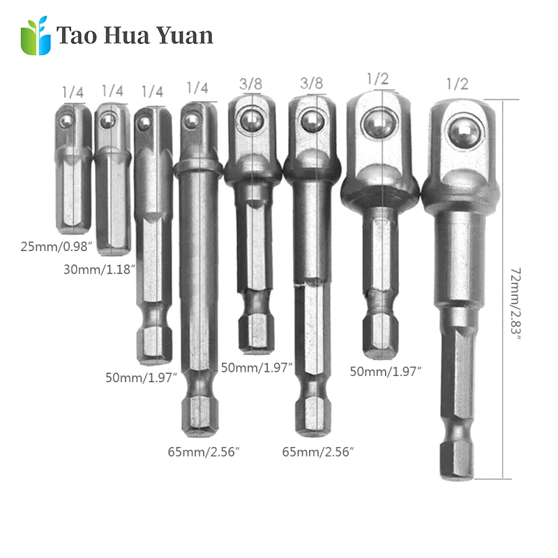 8pcs-Drill-Socket-Bit-Adapter-for-Impact-Driver-with-Hex-Shank-To ...