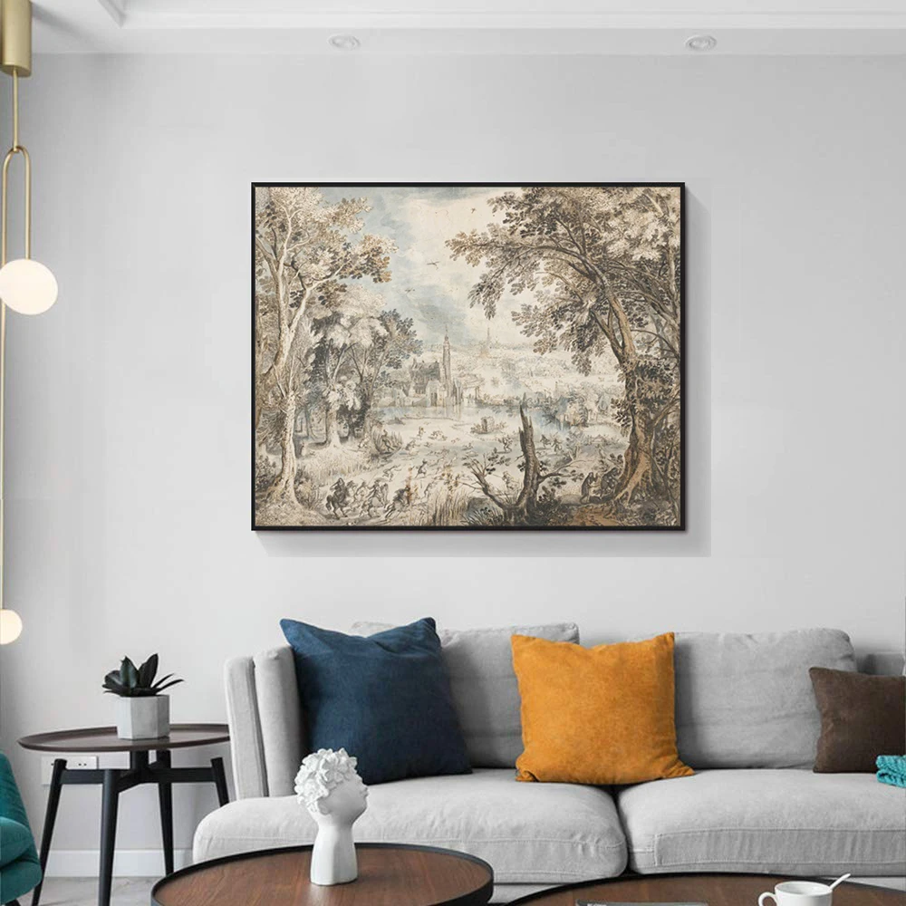 European Scenery Canvas Painting Calligraphy Wall Art Wall Pictures ...
