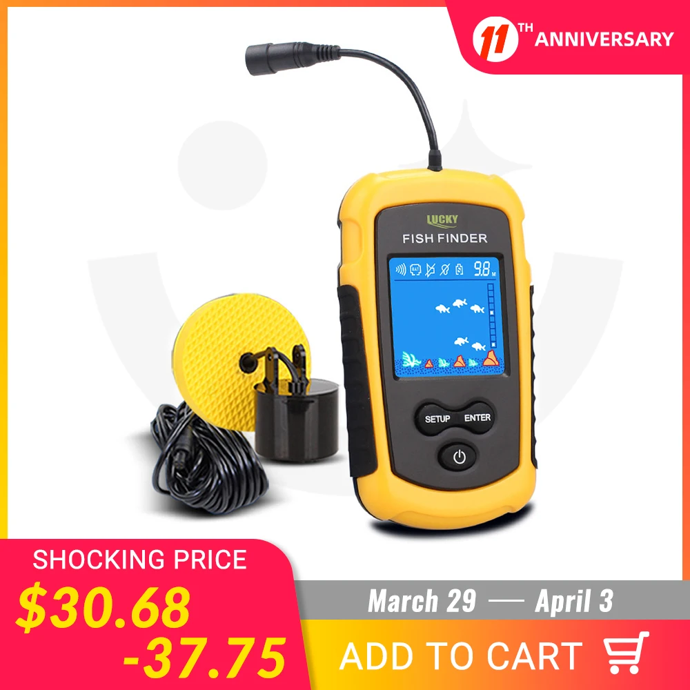 LUCKY Handheld Fish Finder Portable Fishing Kayak Fishfinder Fish Depth ...