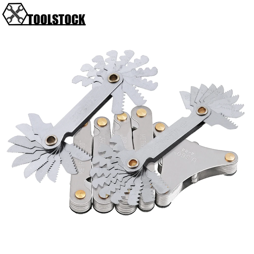 20/24/28/51/52/58pcs Blades 55 60 Degree Metric Inch Thread Plug Gauge ...