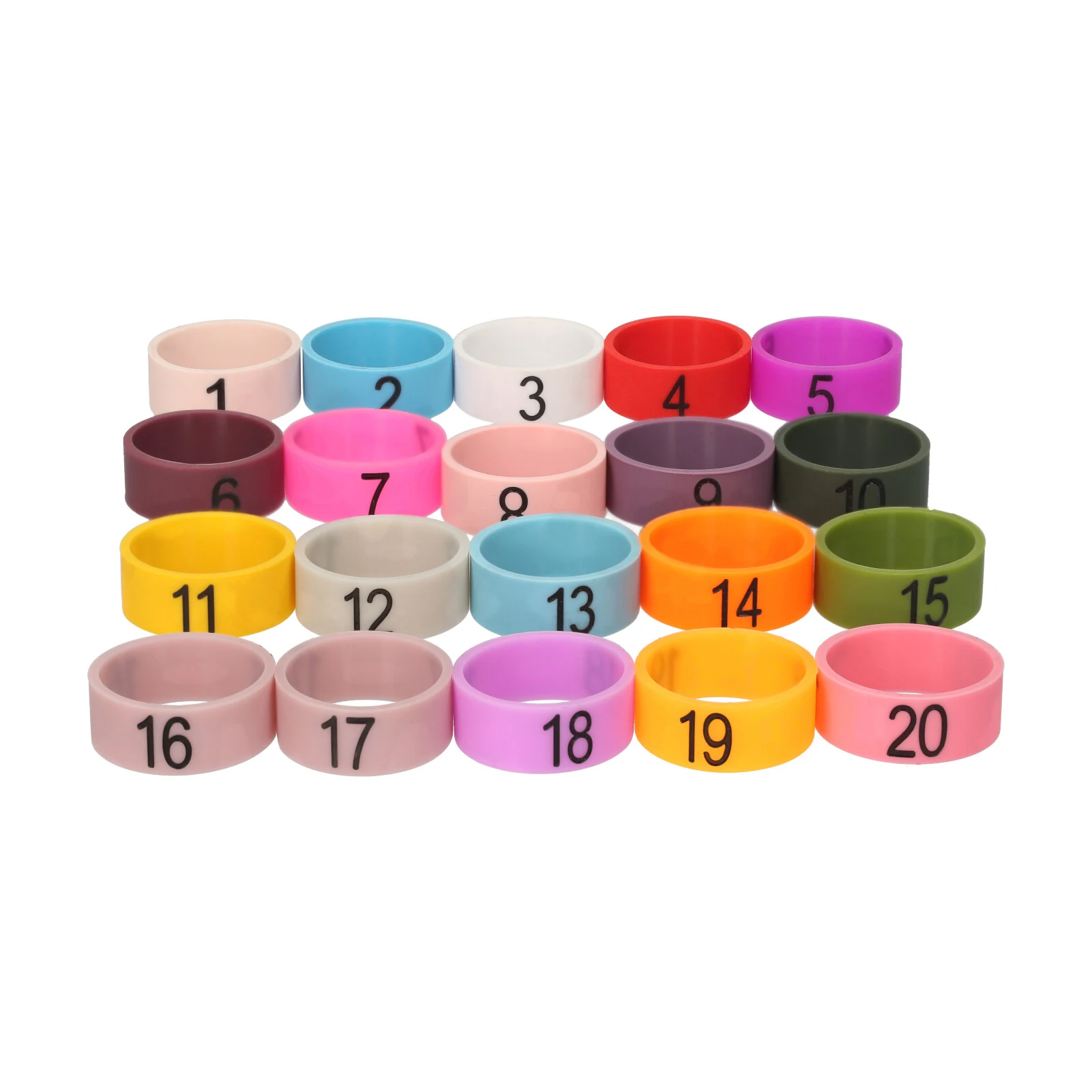 20-PCS-Microphone-Colored-ID-Rings-Number-1-to-20-Multicolor-Soft ...